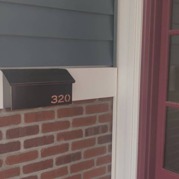 Wall Mount Copper Mailbox Patina Copper Mailbox House Numbers Solid ...