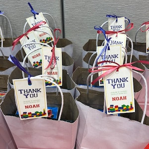 Building Blocks Birthday Party Favor Tag Digital Template, Brick Toys ...