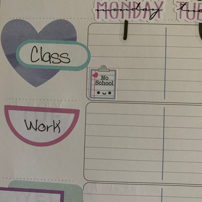 Happy No School Reminder Tracker Cute Kawaii Planner Stickers for Erin ...