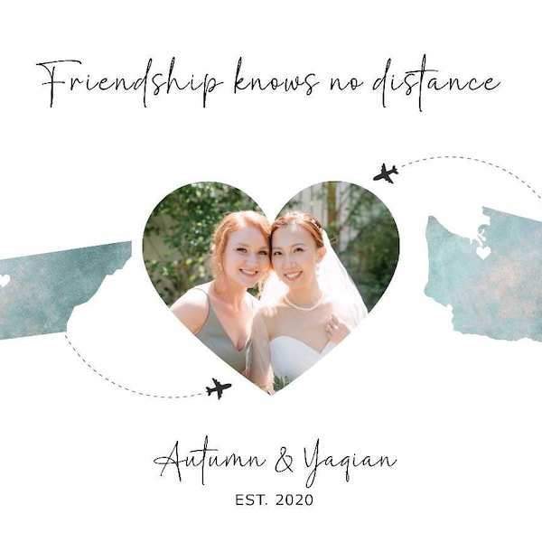 Family and Friends Long Distance Personalised Photo Gift, Moving ...