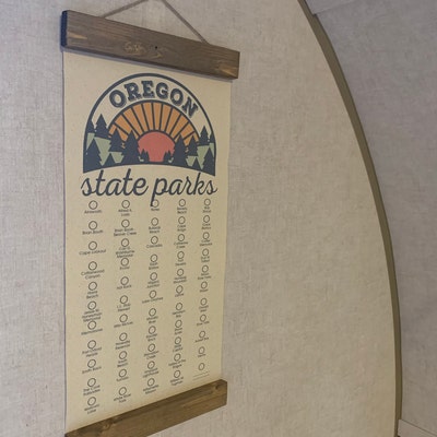 OR State Park Checklists WITH Pen // Oregon State // Canvas Hanging ...