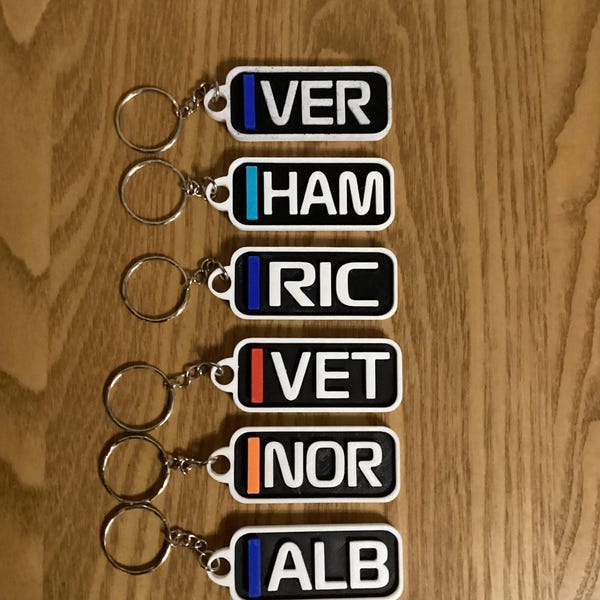 3D Printed Customisable F1 Driver Tag Keychain/accessory - Etsy