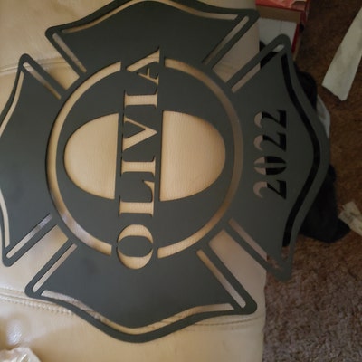 Personalized Metal Maltese Cross Sign, Firefighter Gift, Fireman Sign ...