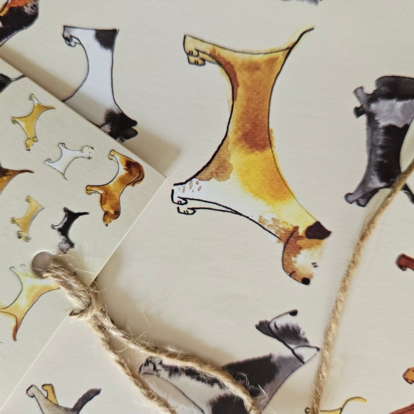 Cat Wrapping Paper, Cat Gift Wrap, Gift for Cat Lover, Cat Illustration ...