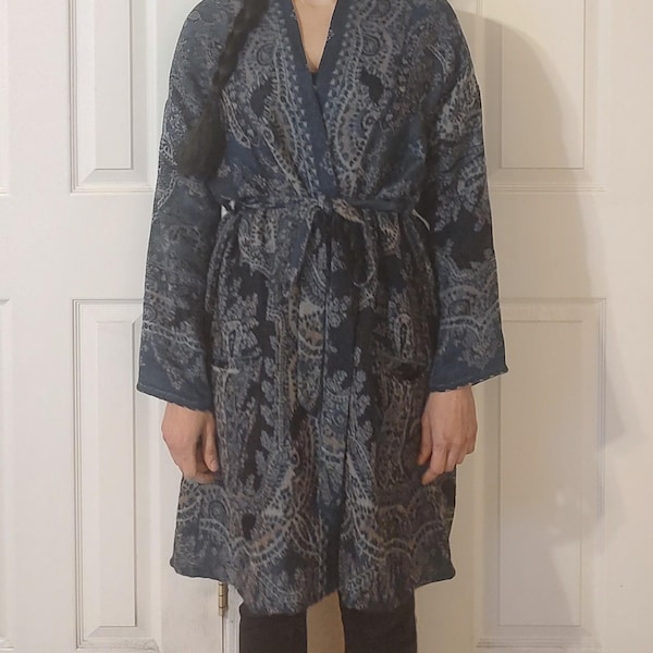 Long Handmade Traditional Angrakha Style Vintage Coat Toast Jacket With ...