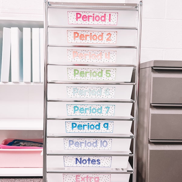 Teacher Trolley Labels | 10 Drawer Cart Labels | SPOTTY BRIGHTS ...