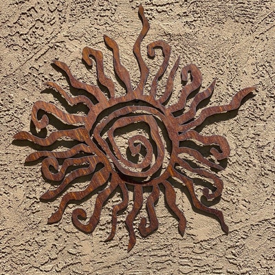 Rustic Sun Indoor/outdoor Wall Decor 30 Recycled Steel Custom SUN - Etsy