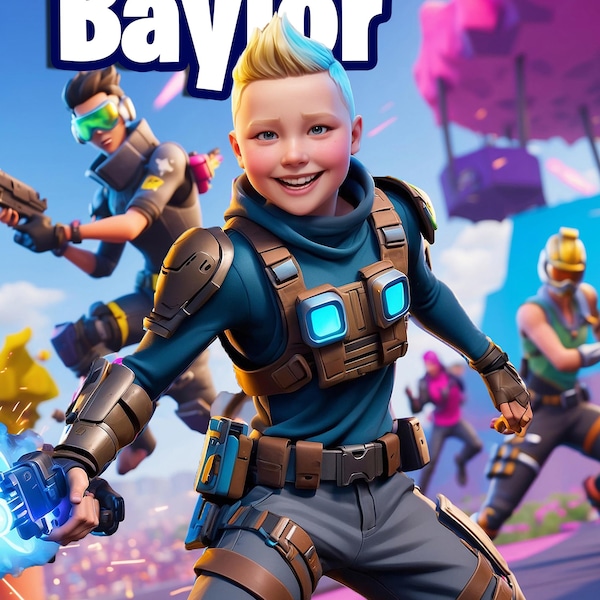 Custom Gamer Portrait From Photo, Personalized Game Character, Gamer ...