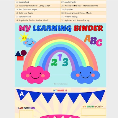 Alphabets Picture Matching Busy Book, Beginning Sound Matching Binder ...