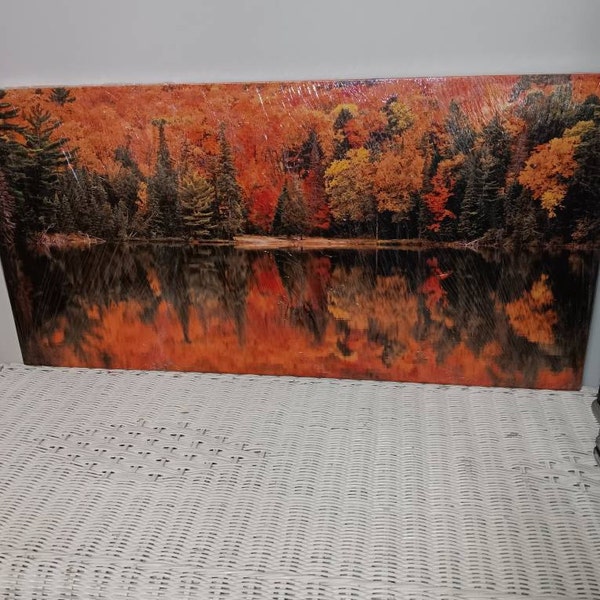 Beautiful Autumn Landscape Autumn Forest View Canvas Lake Print Fall ...