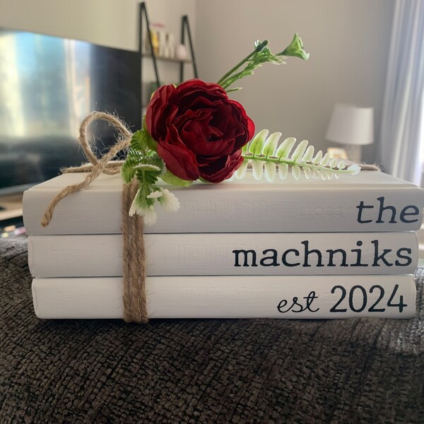 Adventure Quote Book Stack/ Book Lover Gift/ Library Decor/ Shabby Chic ...