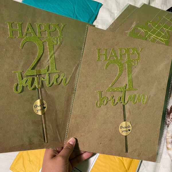 21 Birthday Cake Topper, Personalized Cake Topper, Twenty First Cake ...