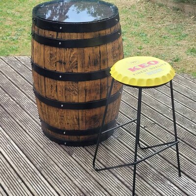 Bar Stool Man Cave Bar Stool Home Bar Bottle Top Cap Custom Design ...