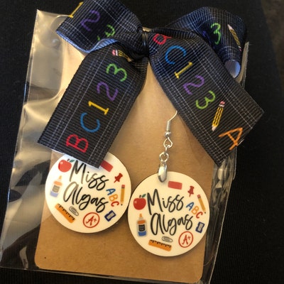 Personalized Custom Teacher Appreciation Dangle Earrings. Custom Made ...