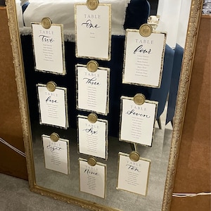 Table Plan Cards on Handmade Paper With or Withour Gold Leaf, Rose Gold ...