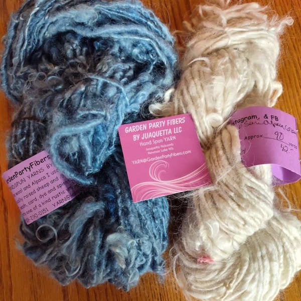 Handspun Indigo Dyed Yarn Kid Mohair Locks INDIGO 90 Yds Apprx 6oz Ea ...