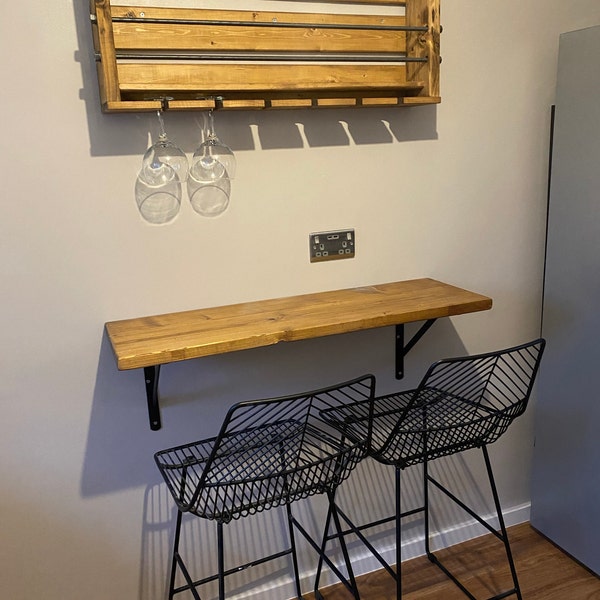 30cm Breakfast Bar, Rustic Chunky Industrial Style Breakfast Bar Buy ...