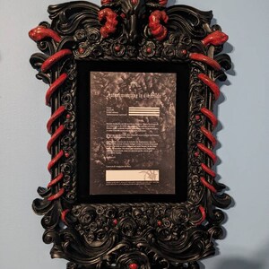 Handmade Ornate Oval Plaster Snake Serpent Frame With Baphomet goth ...