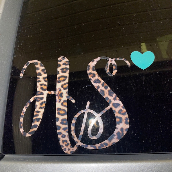 Leopard Print Monogram, Monogram Car Decal, Monogram for Women, Laptop ...