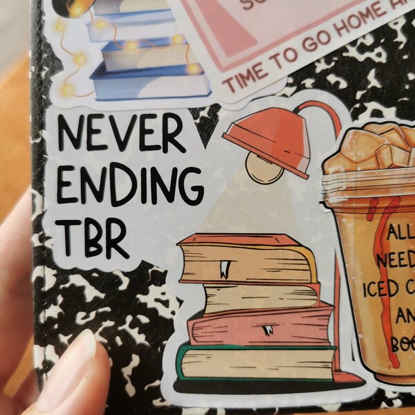 Never Ending TBR Sticker, Bookish Sticker for Book Reader, Laptop ...