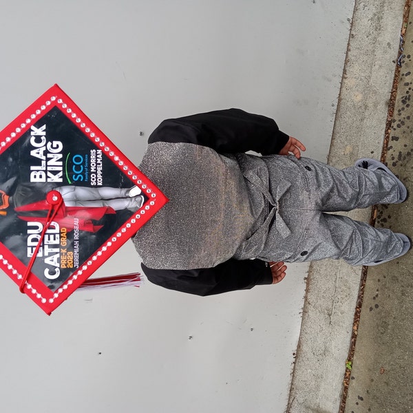 Custom Educated Black King Graduation Cap Topper for Man, Personalized ...