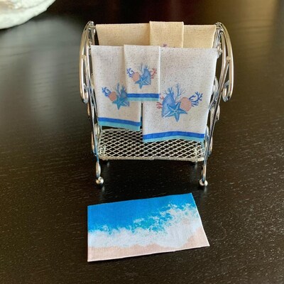 1:12 Kitchen Textile Set Miniature Apron Plates Napkins - Etsy