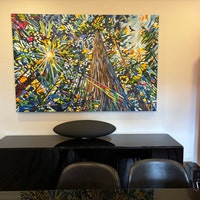 CANVAS PRINT Leaning Tree Salt Spring Forest Painting 12x8, 18x12 ...