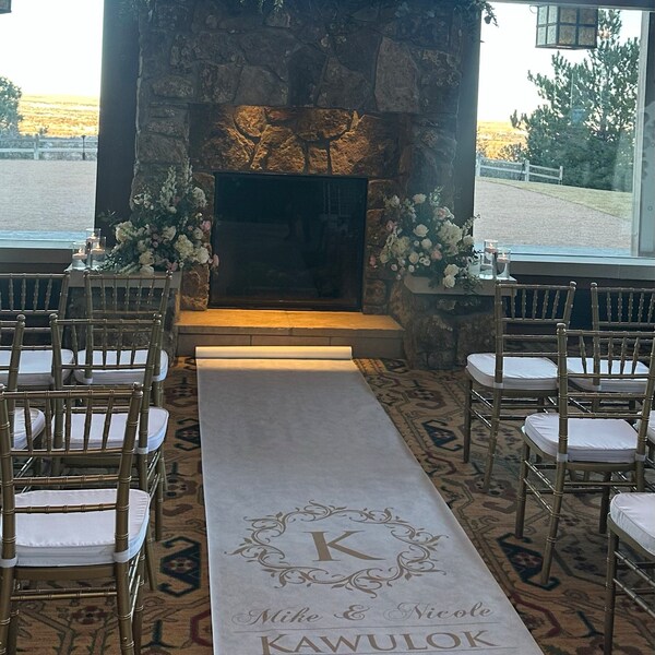 Custom Personalized Aisle Runner Wedding Aisle Runner, Initial Monogram ...
