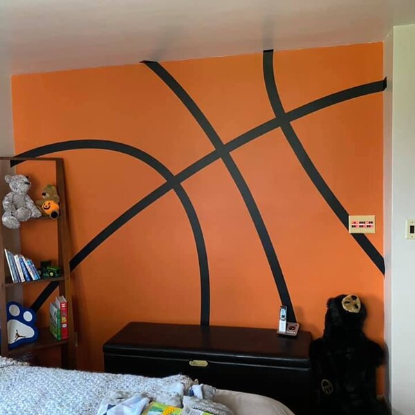 Basketball Stripes Vinyl Wall Decal: Sports Decor IM023 - Etsy