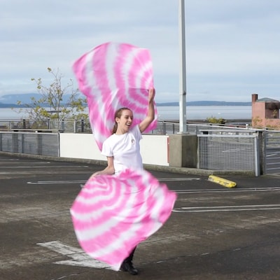 Weighted Flags UV Glow Hand Dyed Silk Spin Flags Made to Order. Perfect ...