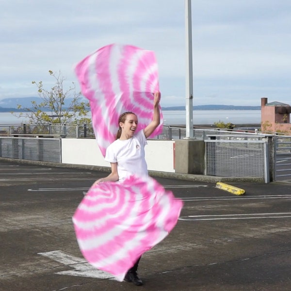Weighted Flags UV Glow Hand Dyed Silk Spin Flags Made to Order. Perfect ...