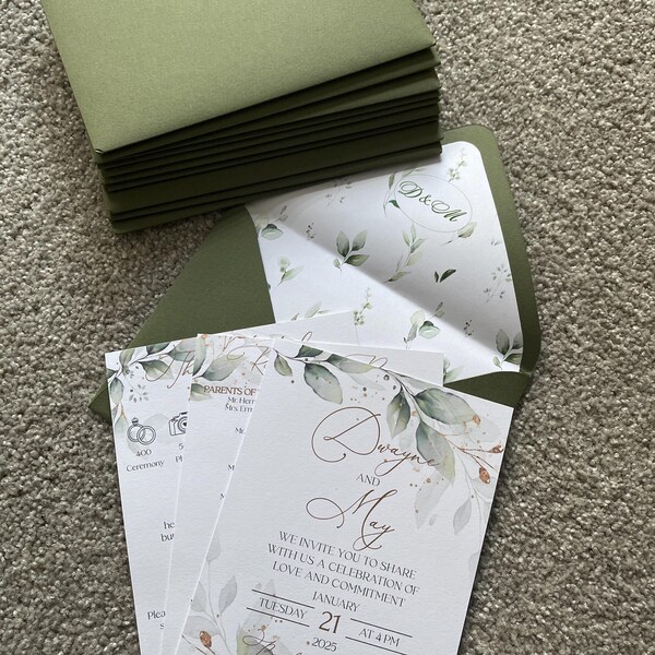 Sage Green Invitation Suite Elegant Digital Template With QR Code RSVP ...