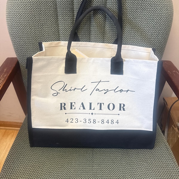 Realtor Tote Bag Personalized Business Tote Bag Custom Real Estate ...