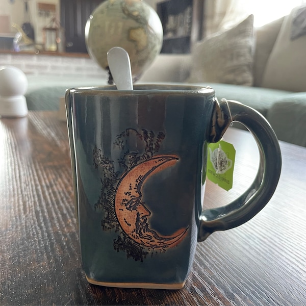 Sun Moon Mug, Night Sky Mug, Unique Handmade Ceramic Mug, Man in the ...