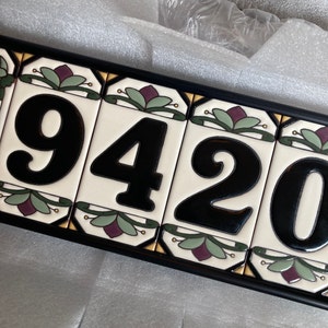 House Numbers Address Tiles Framed Set Custom Address Tiles | Etsy
