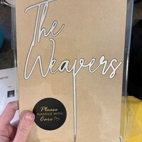 Rustic Personalized Wedding Cake Topper, Custom Script Cake Topper for ...