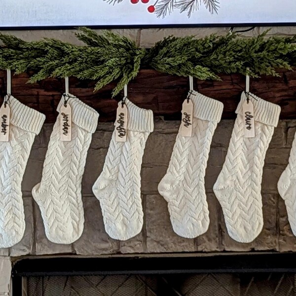 Stocking Name Tags, Christmas Stocking Tags, Personalized Stocking Name ...