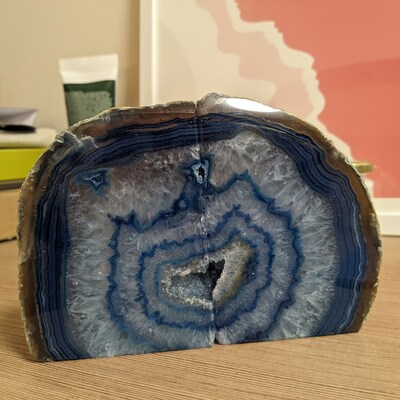 Blue Agate Geode, Brazilian Agate Geode, Geode, Crystal, Blue, Natural ...