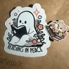 Reading in Peace Ghost Sticker Book Lover Sticker - Etsy