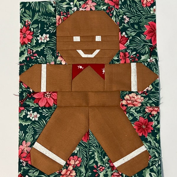 Gingerbread Boy Quilt Block Foundation Paper Piecing Pattern - Etsy