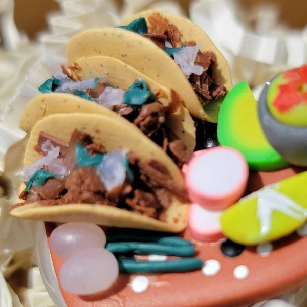 Orden De Tacos With Coke Badge Reel | Mexican Food ID Holder | Handmade ...