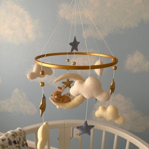 Neutral Baby Mobile, Starry Night Baby Mobile, Baby Crib Mobile, Moon ...