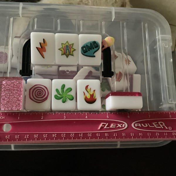 XL Seaside Escape Tile Game Diy Handmade Customized Mahjong Tiles Set ...