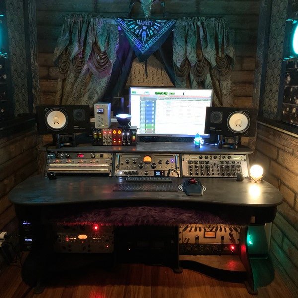 Recording Studio Desk 12RU Workstation Cabinet Grade Birch Plywood With ...