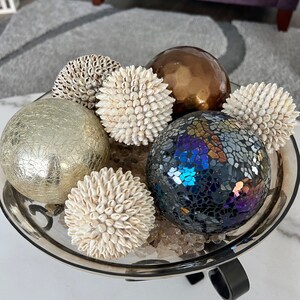 Sea Shell Ball, Table Décor, Shell Ball, Beach Décor, Sea Shell Sphere ...