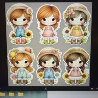 Best Friends Little Girls Clip Art Kit 10 High Res Watercolor Jpgs for ...