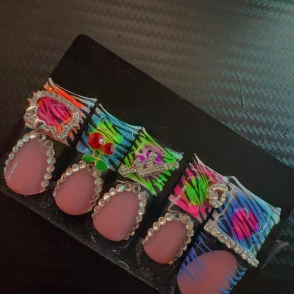 Birthday Cake(candle Nails You Can Light on Fire)press on Nails|cake ...