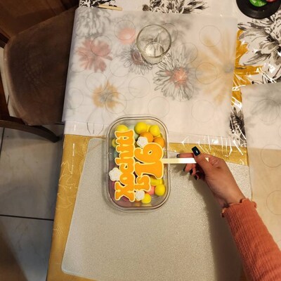 Daisies With Retro Font Name and Age Acrylic Double Layer Cake Topper ...