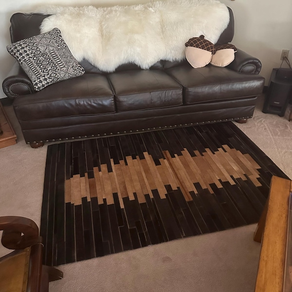 Natural Cowhide Patchwork Rug | Handmade Cowhide Carpet | Home Décor ...