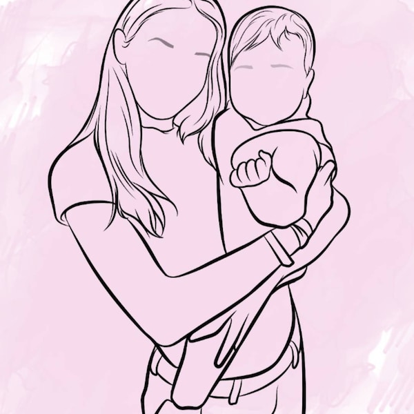 Custom Couple Line Drawing, Couple Portrait, One Line Drawing From ...